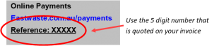 Online Payments Portal - East Waste